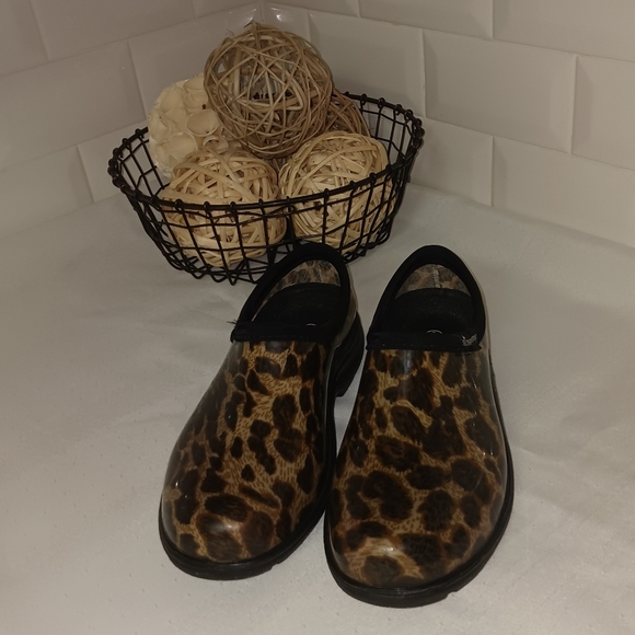 Sloggers | Shoes | Sloggers Leopard Print Slide On Water Resistant ...